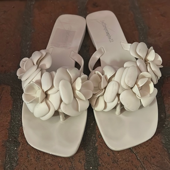 Jeffrey Campbell | Shoes | Womens Natural Floralee Flower Embellished ...